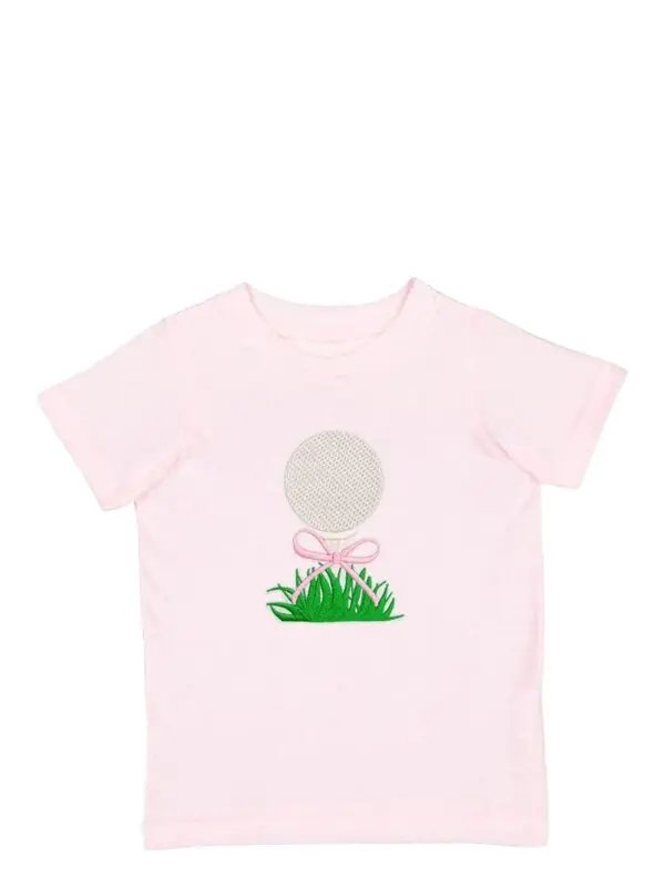 SWEET WINK Golf Tee Bow Patch Short Sleeve T-shirt - Ballet Pink
