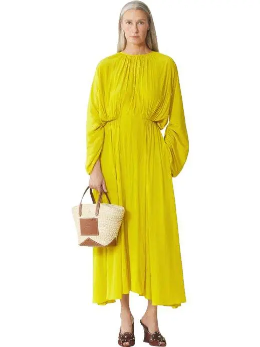 LANVIN Fitted Charmeuse Dress - Yellow