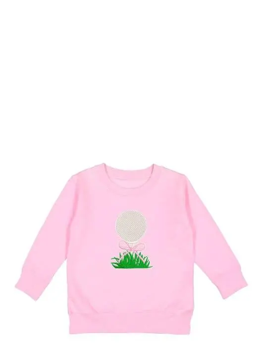 SWEET WINK Golf Tee Bow Patch Sweatshirt - Pink