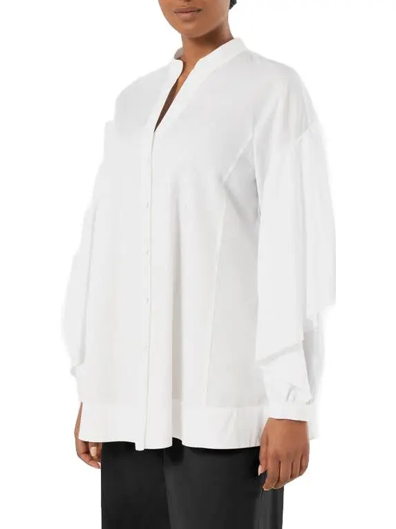 Marina Rinaldi Nagoraio Cotton Poplin Tunic - Optical White
