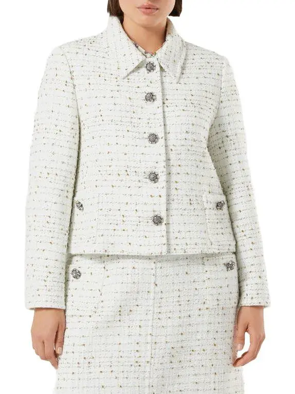 Marina Rinaldi Trionfo Tweed Jacket - White