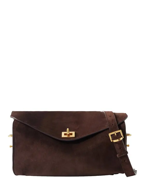 Balenciaga Paris Vii Suede Shoulder Bag - Brown