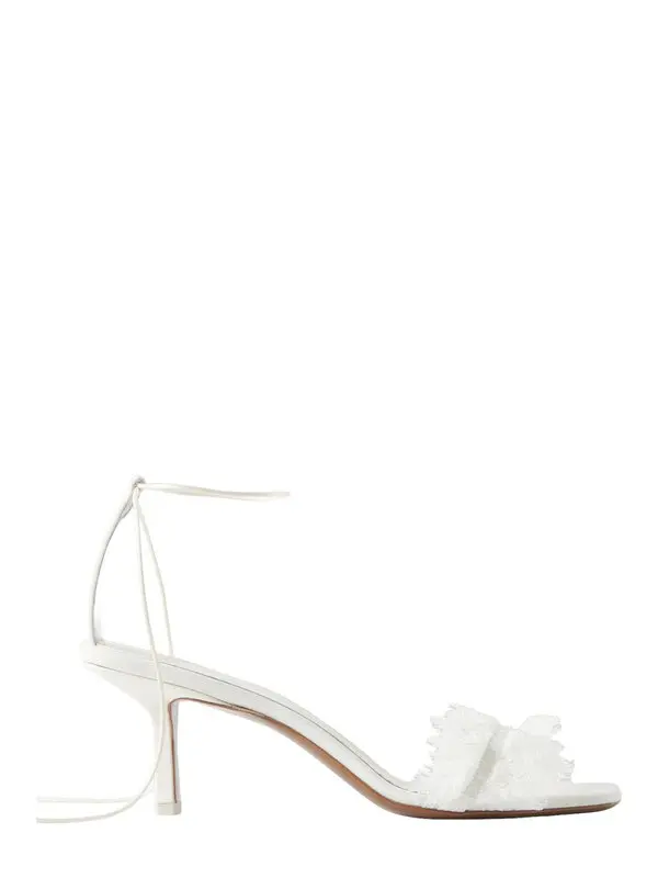 NEOUS Belel Lace-trimmed Twill Sandals - Neutrals