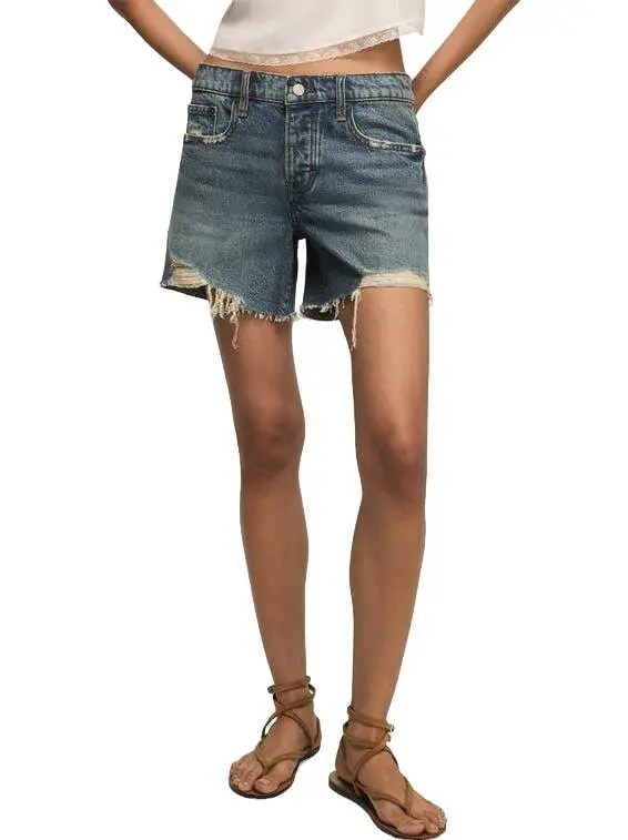 Lucky Brand Baggy Stretch Denim Shorts - Feel The Beat Wash