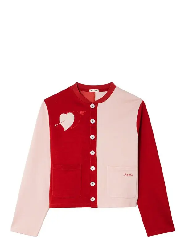 BODE Wonderland Embroidered Knitted Cardigan - Red