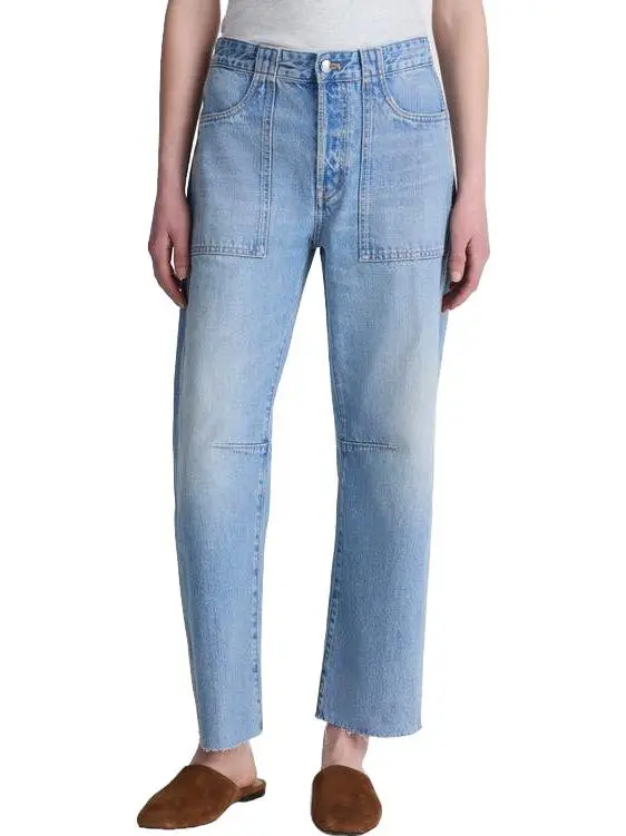 Madewell Darted Utility Barrel-leg Jeans - Faded Horizon Wash
