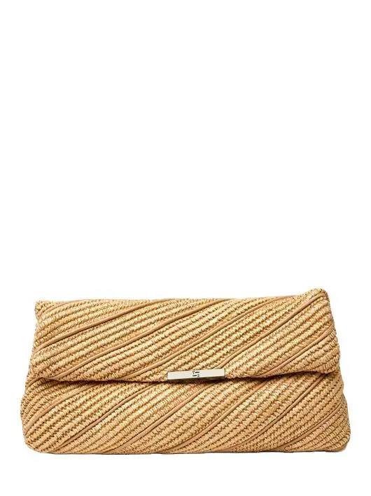 THINK ROYLN Embrace Raffia Clutch - Beige/beige Luxe & Raffia