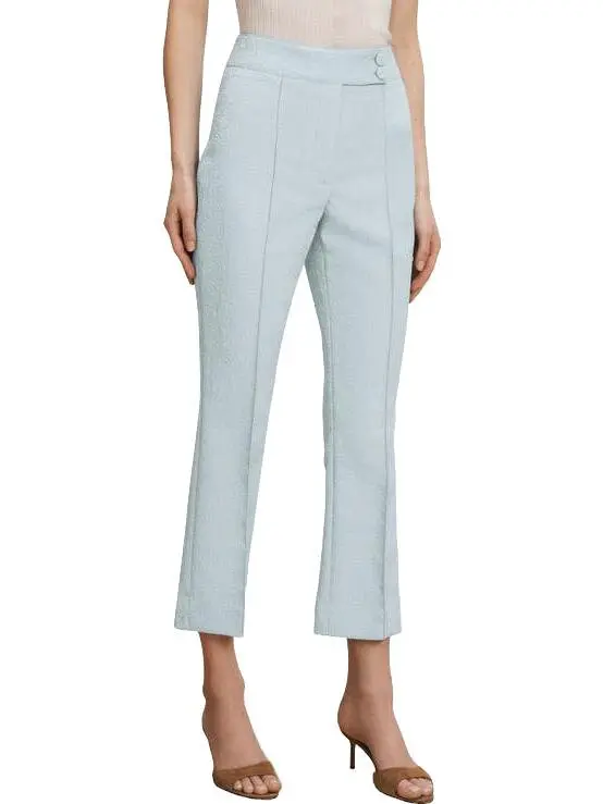 Veronica Beard Dell Pintuck Crop Pants - Blue Stream