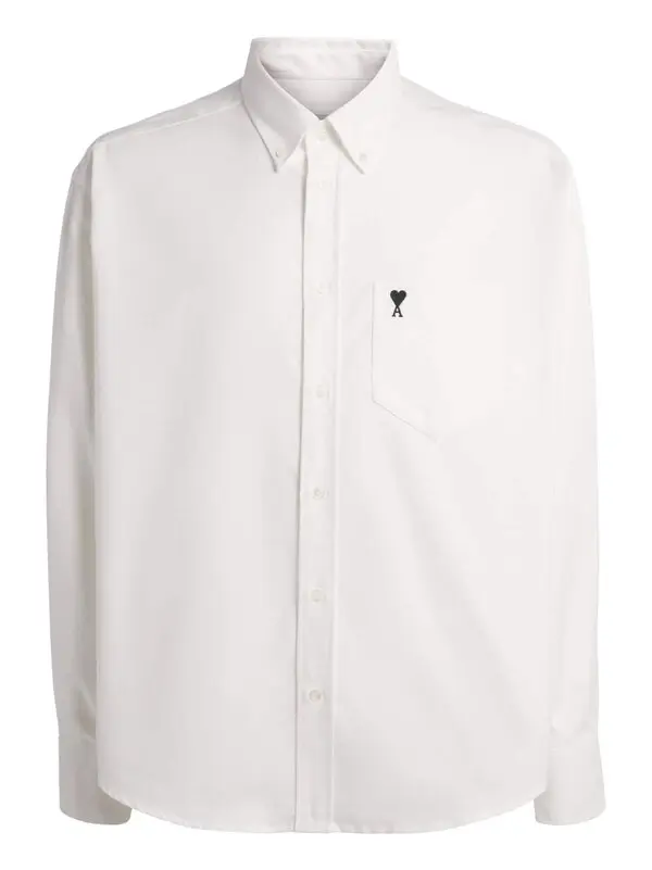 Ami Cotton De Coeur Oxford Shirt - White