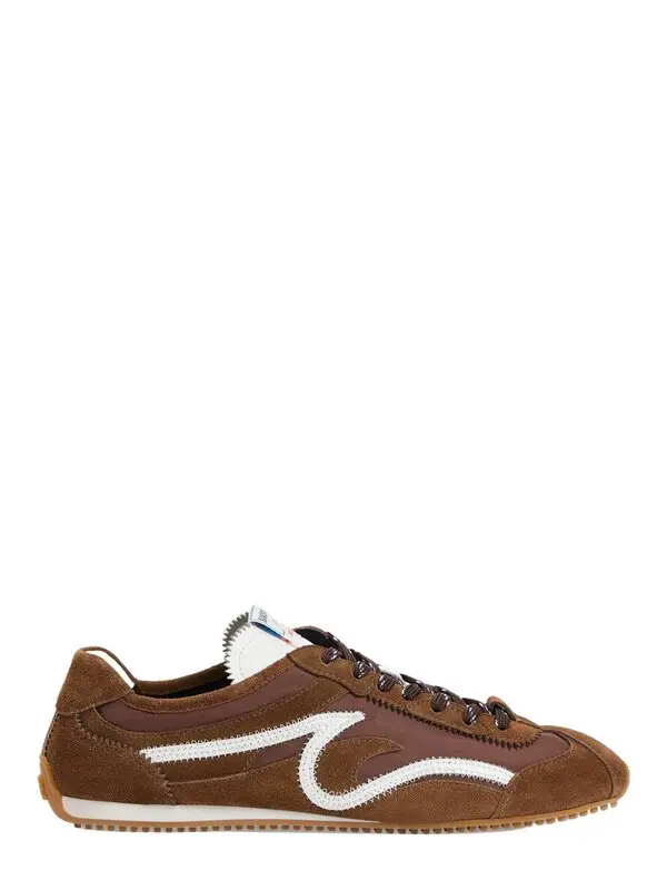 Sandro Suede And Nylon Mix Sneakers - Brown