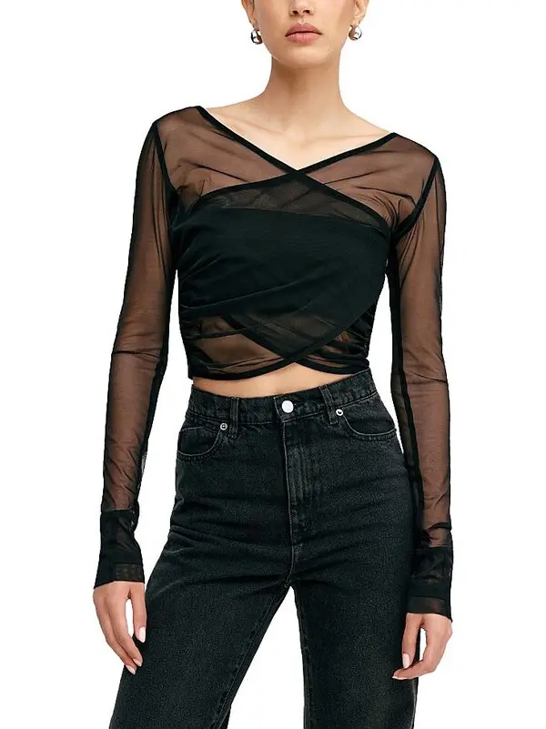 MARCELLA Britney Mesh Bolero Jacket - Black
