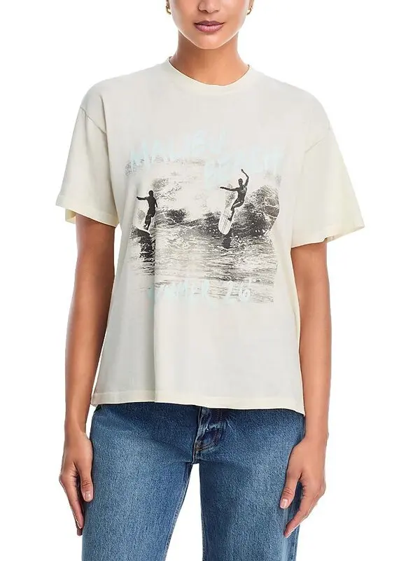 ANINE BING Cade Surfer Graphic Tee - Ecru