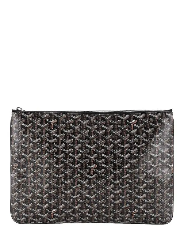 GOYARD Gm Senat Zip Pouch Coated Canvas - Black