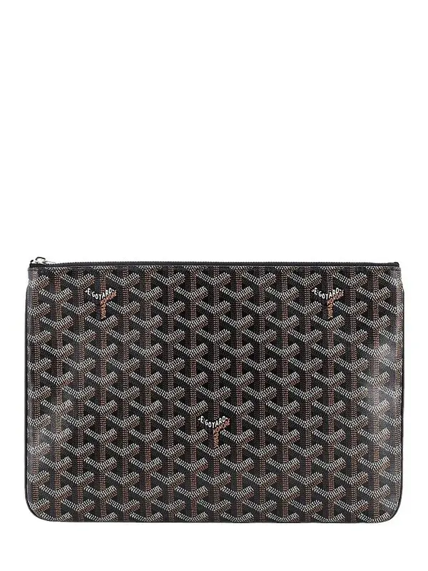 Goyard Mm Senat Zip Pouch Coated Canvas - Black