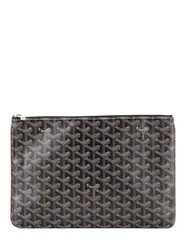 Goyard Mm Senat Zip Pouch Coated Canvas - Black