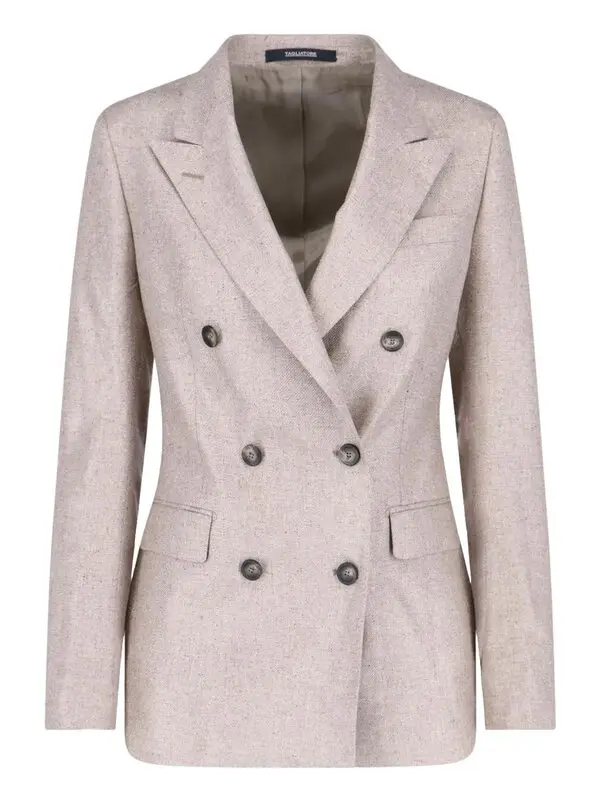 Tagliatore Paris" Double-breasted Blazer - Beige