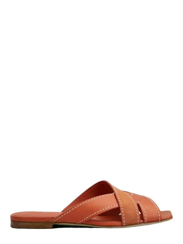 TOD'S Crossed-strap Flat Sole Sandals - Orange