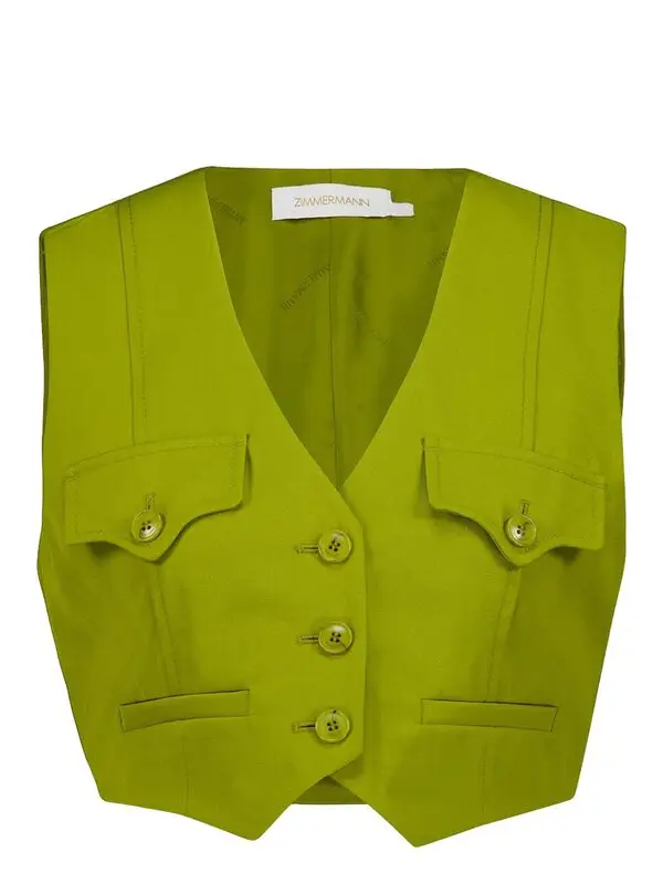 Zimmermann Luna Wool Waistcoat - Green
