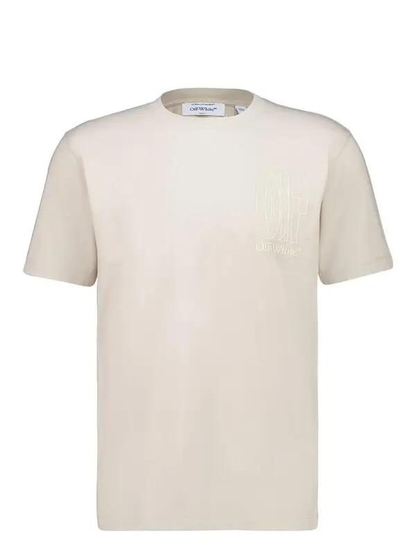 Off-White Big Double Cotton T-shirt - Cream