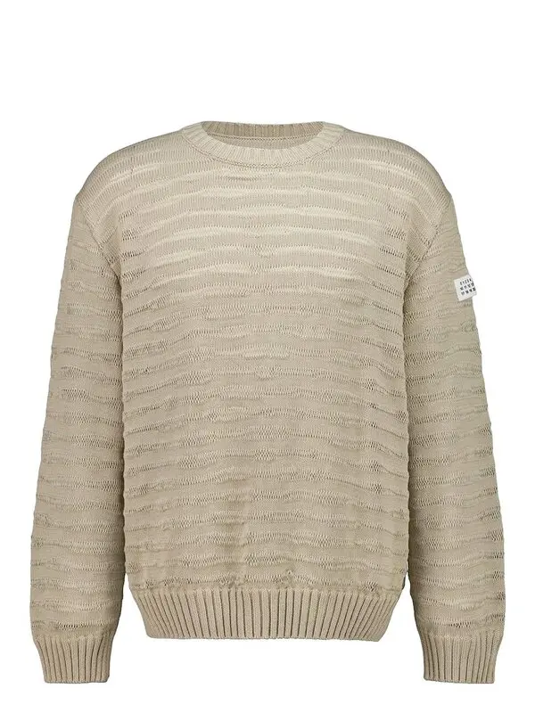MAISON MARGIELA Cotton Crewneck Knit Jumper - Beige