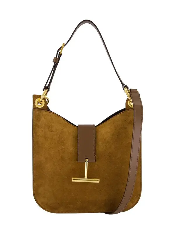 TOM FORD Small Tara Suede Crossbody Bag - Brown