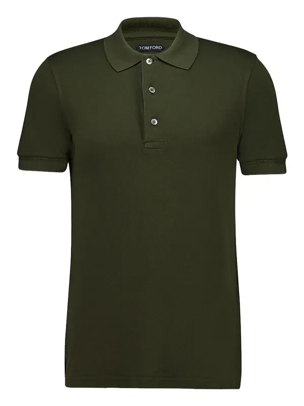 TOM FORD Military Piquet Polo - Green