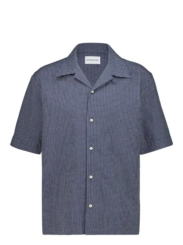 Givenchy Checked Cotton Shirt With Embroidery - Blue