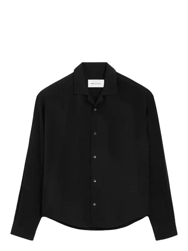 AMI Paris Long-sleeved Embroidered Shirt - Black