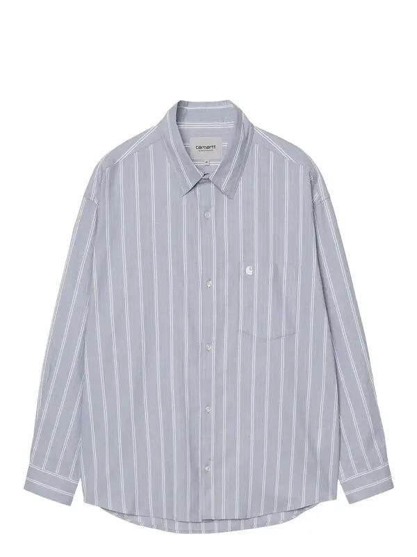 Carhartt Work In Progress Beale Striped Cotton Shirt - Blue