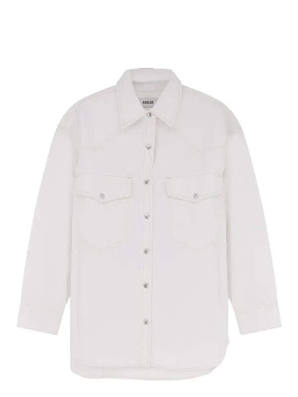 AGOLDE Lotta Denim Shirt - White