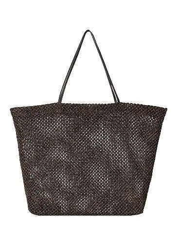 THE ROW Barn Raffia Tote Bag - Dark Brown Ans