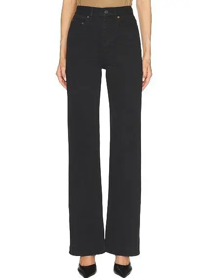 Saint Laurent 70's Flare Leg Jeans In Black Wash - Old Black