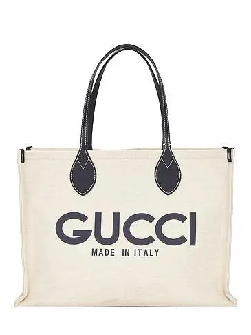 Gucci Logo Tote Bag - Beige