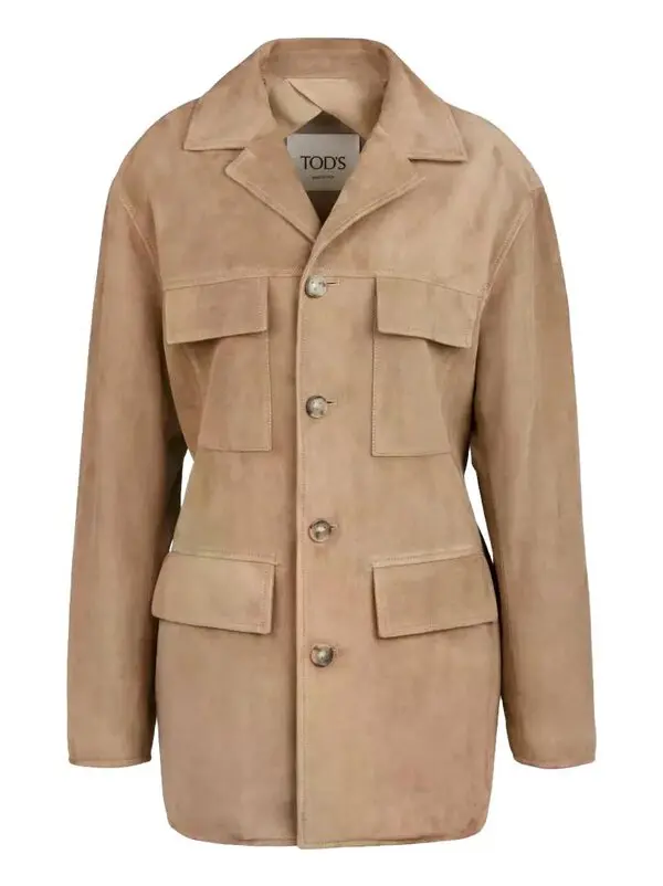 TOD'S Leather Pocket Jacket - Neutrals