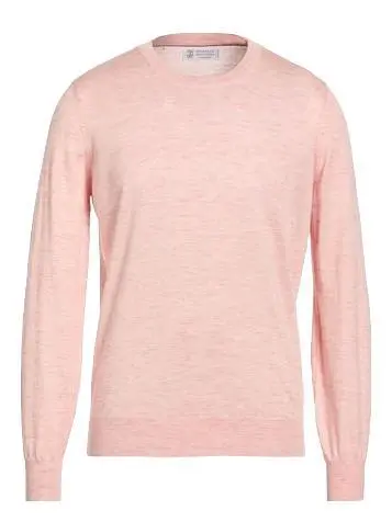 Brunello Cucinelli Light Cashmere, Silk, And Linen Sweater - Pink