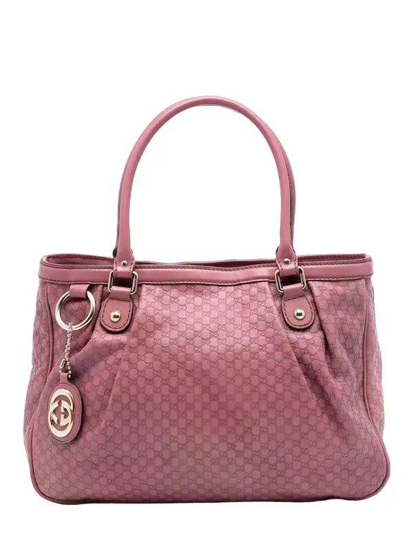 Gucci Sukey Tote Bag Microssima Embossed Leather - Pink