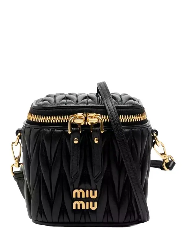Miu Miu 2000-2010 Micro Matelasse Nappa Vanity Crossbody Bag - Black