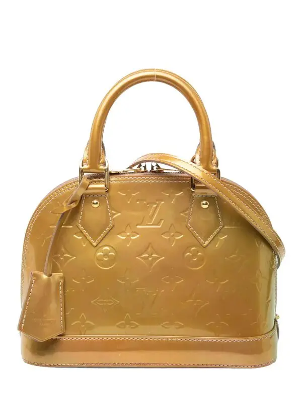 LOUIS VUITTON 2012 Monogram Vernis Alma Bb Satchel - Gold