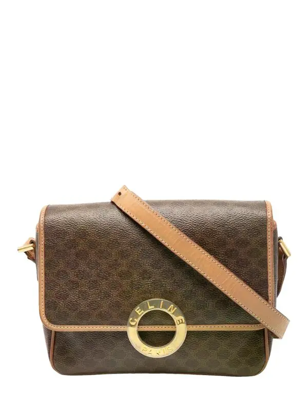 Celine 2014 Macadam Coated Canvas Crossbody Bag - Brown