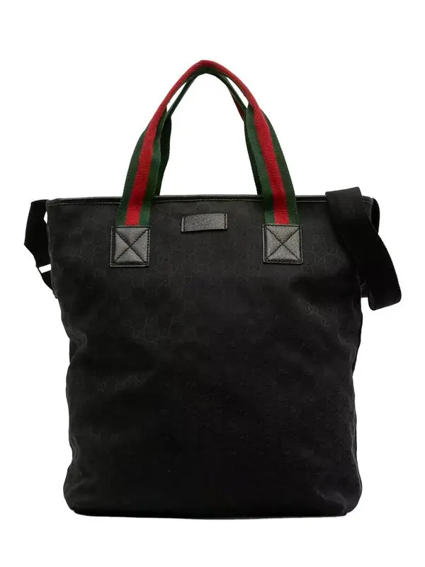 Gucci Gg Canvas Web Satchel - Black