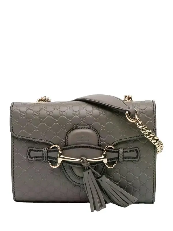 Gucci Mini Micro Guccissima Emily Crossbody Bag - Grey