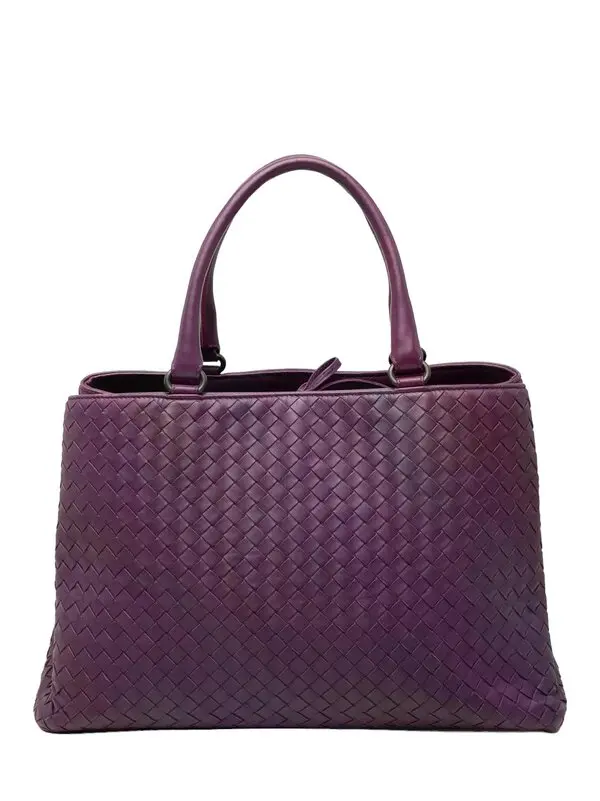 Bottega Veneta Nappa Intrecciato Milano Tote Bag - Purple