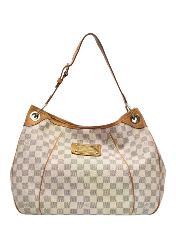 LOUIS VUITTON 2009 Damier Azur Galliera Pm Shoulder Bag - White