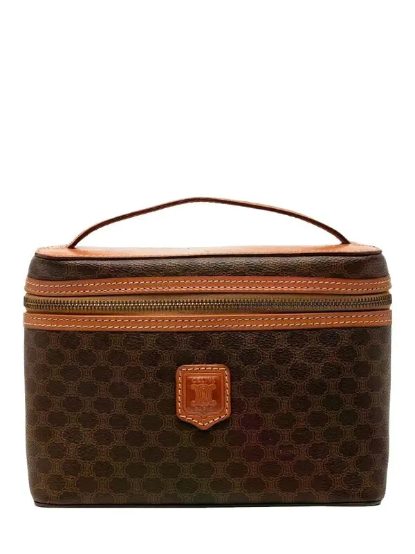 Celine 1995 Macadam Coated Canvas Vanity Bag - Brown