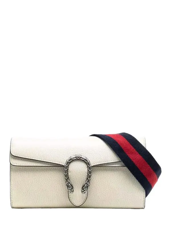 Gucci Dionysus Leather Web Crossbody Satchel - White