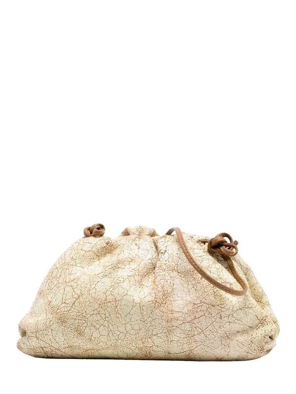 Bottega Veneta 2012-2025 Crackled Calfskin The Mini Pouch Crossbody Bag - Brown