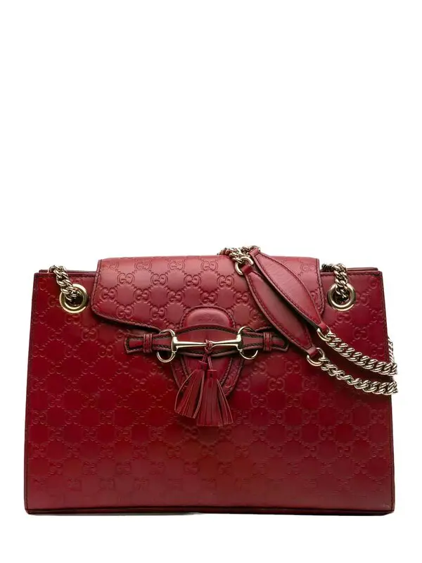 Gucci Large Sissima Emily Shoulder Bag - Red
