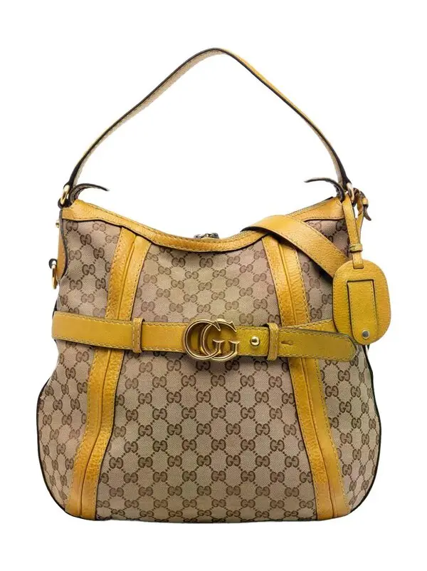 Gucci Medium Gg Canvas Running Satchel - Brown