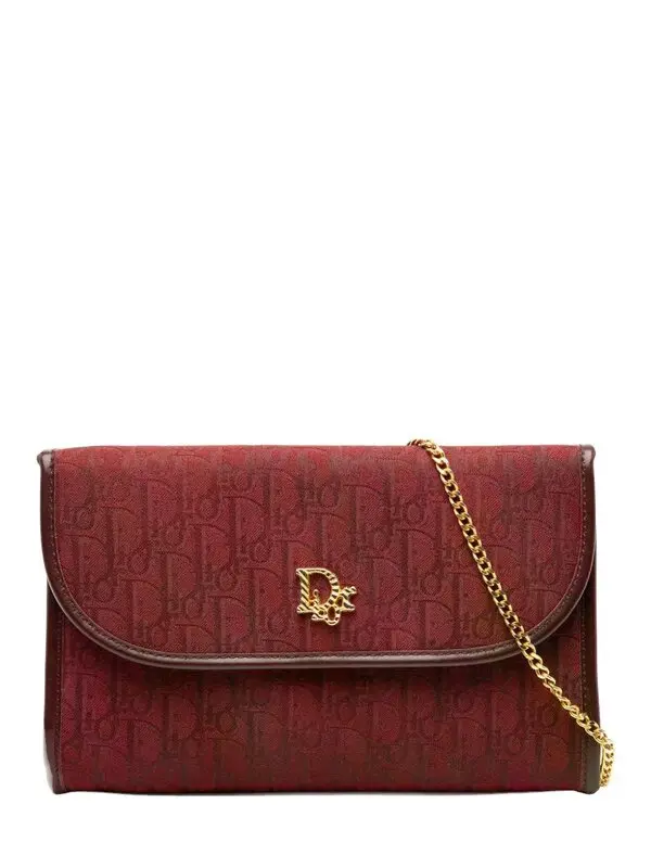Dior 20th Century Diorissimo Trotter Canvas Chain Crossbody Bag - Red