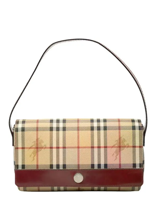 Burberry Haymarket Check Coated Canvas Shoulder Bag - Brown